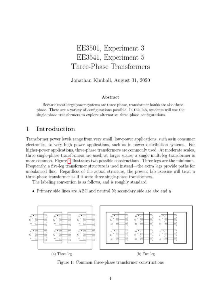 EE3501 03 EE3541 05 Three Phase Transformers | PDF | Transformer | Electromagnetism