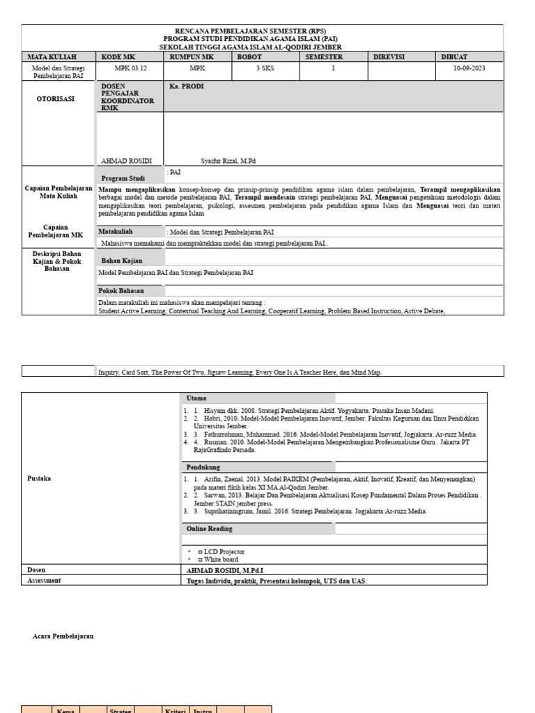Model & Strategi Pembelajaran PAI | PDF