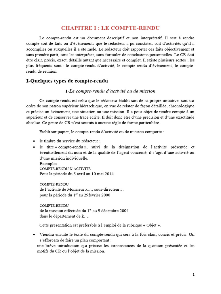 Guide sur le Compte-Rendu PDF | PDF | Études des langues étrangères | Art