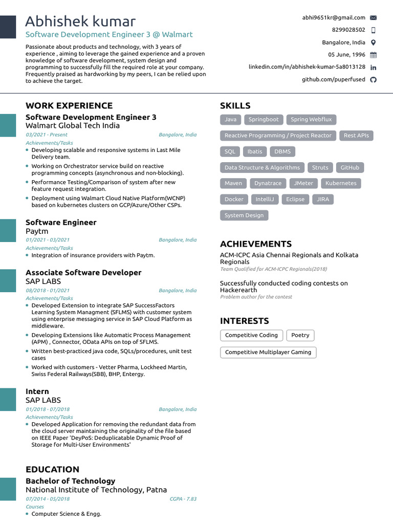 Abhishek Resume 0821 | Download Free PDF | Cloud Computing | Software