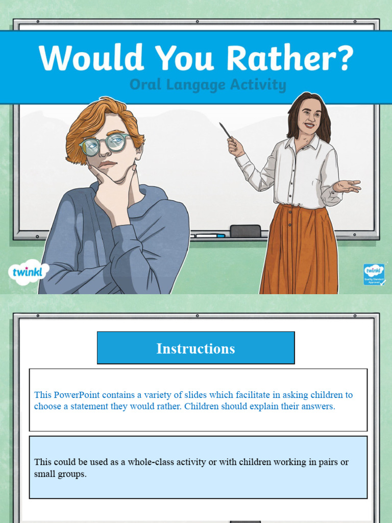 Roi Eng 1673382516 Would You Rather Oral Language Activity Ver 2 | PDF
