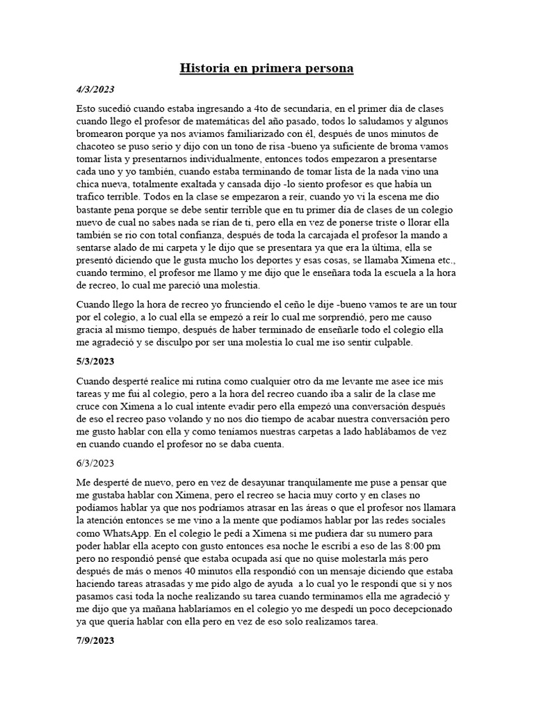 Historia en primera persona | PDF