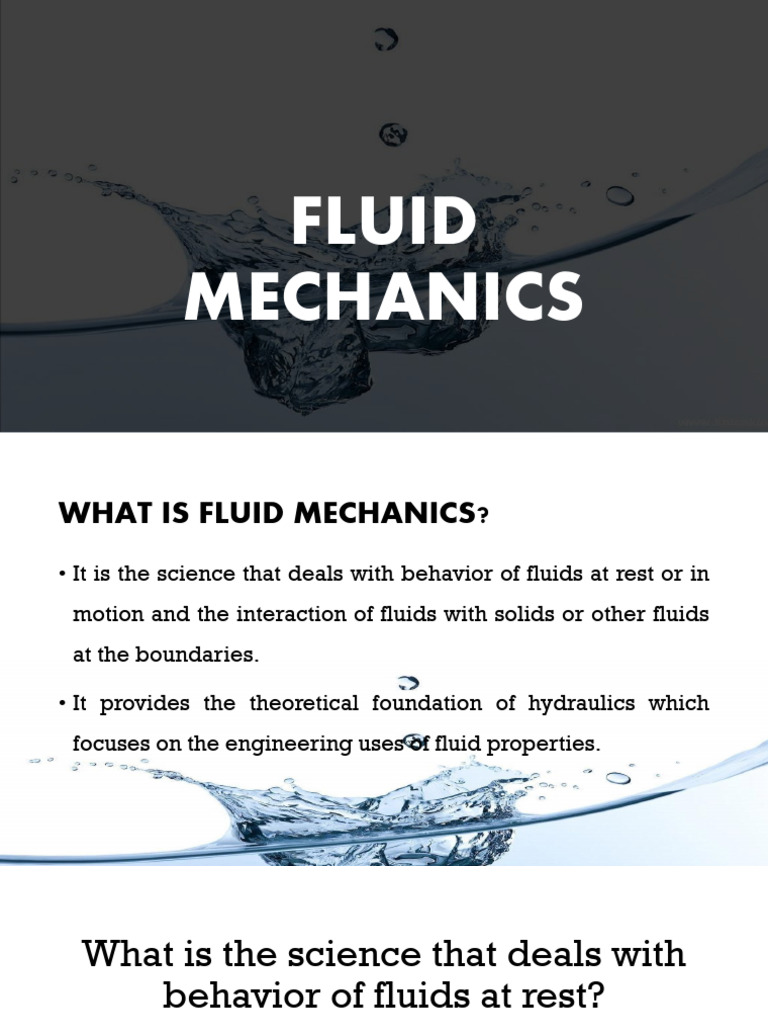 Fluid Mechanics | PDF | Fluid Dynamics | Fluid Mechanics