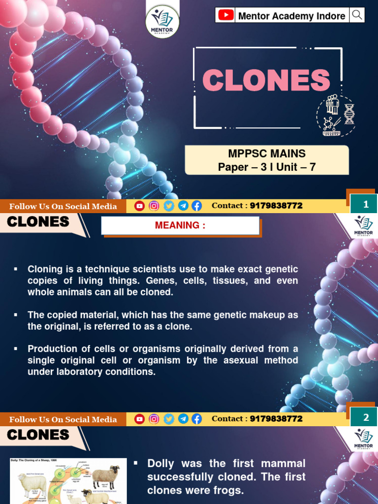 Clone | PDF | Cloning | Stem Cell