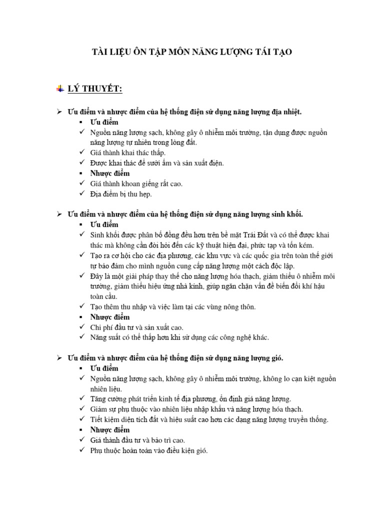 TAI LIEU ON TAP MON NANG LUONG TAI TAO | PDF