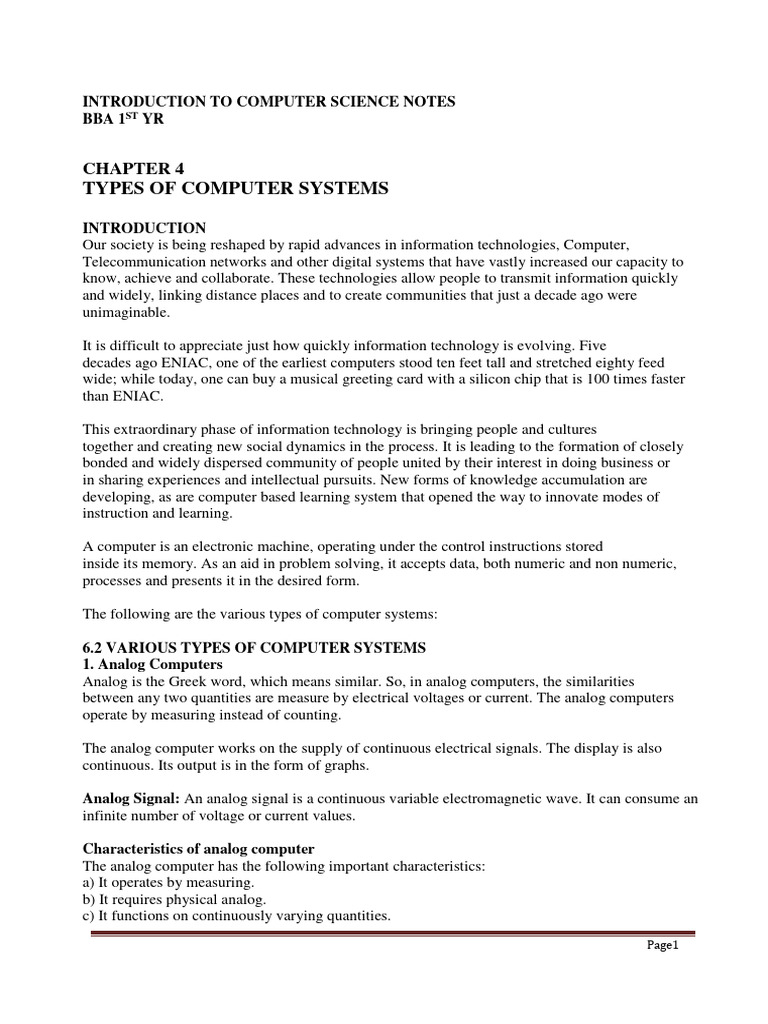 Types of Computer Systems Explained | PDF | Laptop | Workstation