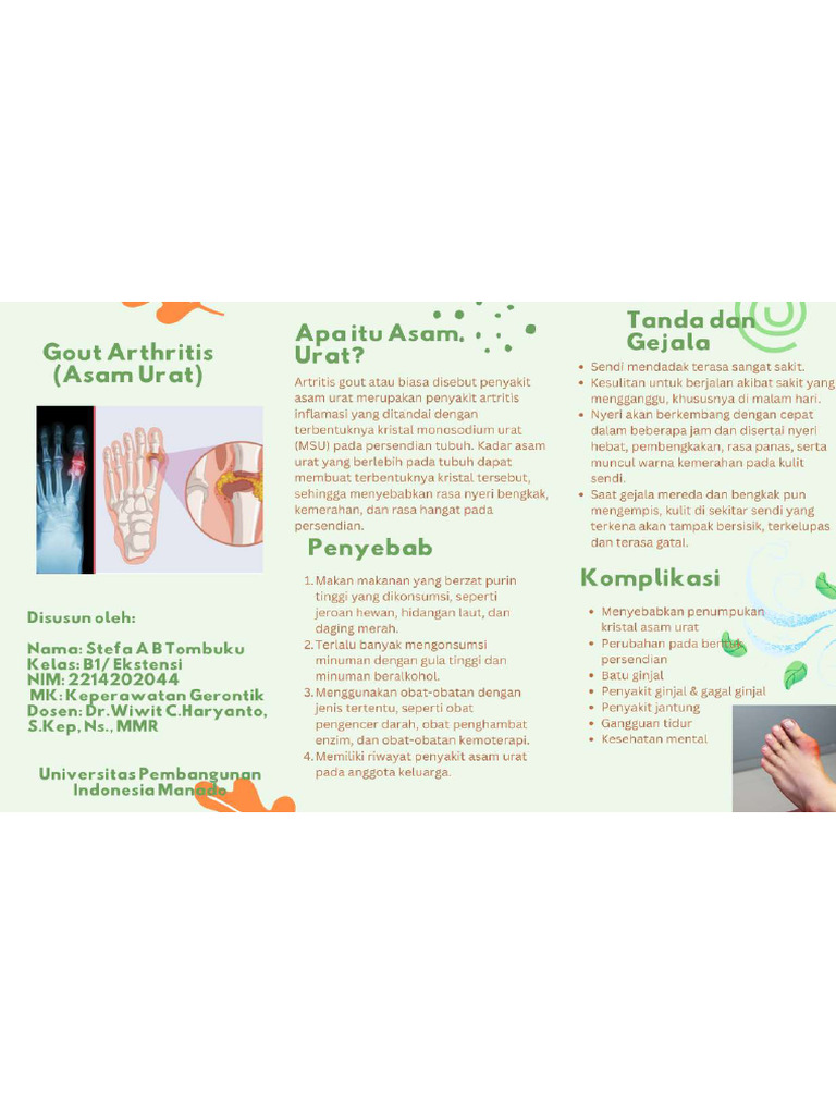 Leaflet Kep. Gerontik Asam Urat | PDF