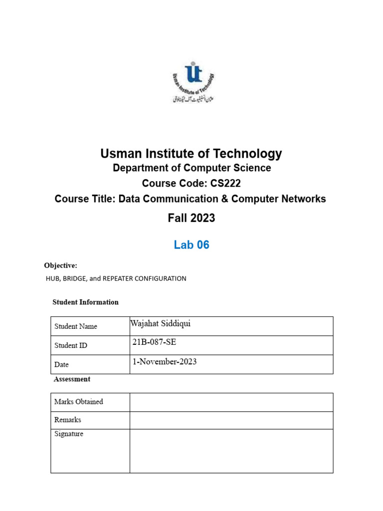 CS222 Lab 06 | PDF | Computer Network | Network Switch