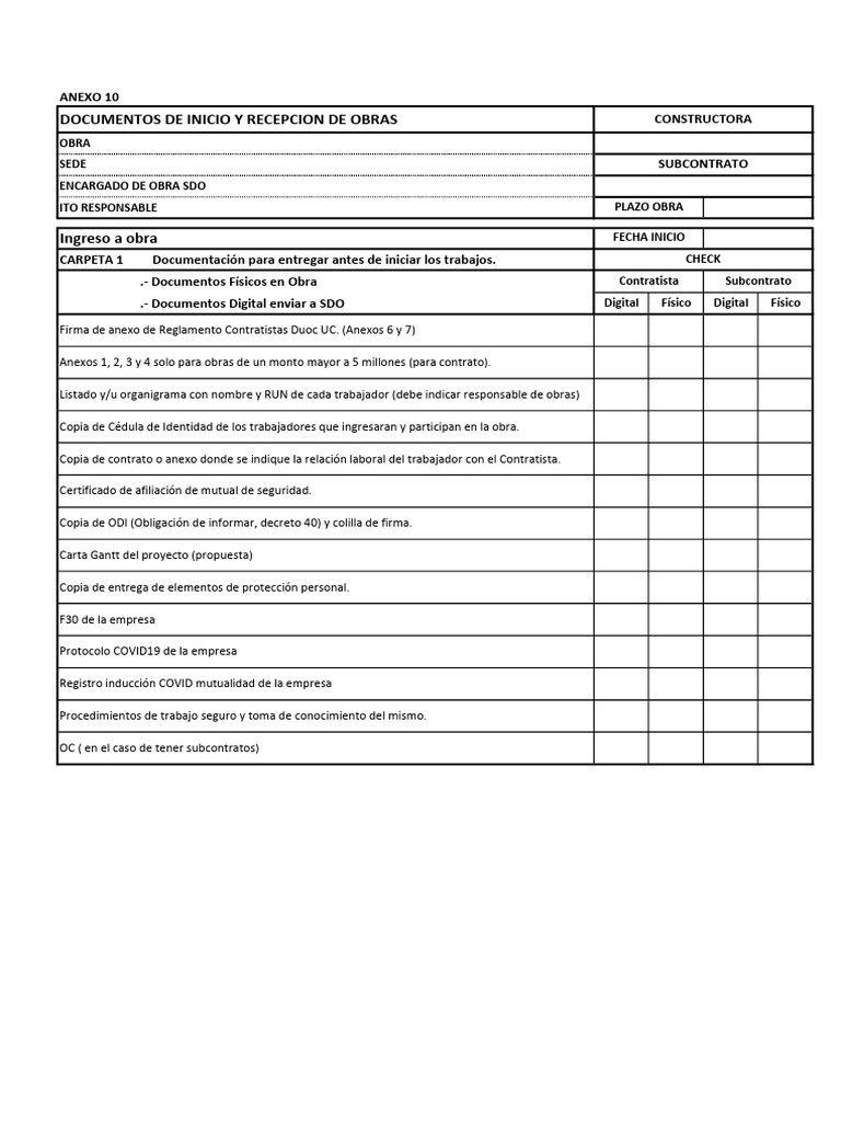 Anexo 10 Doc Obra | PDF