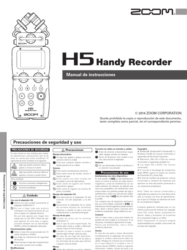 Zoom H5 | PDF | Informática | Electrónica