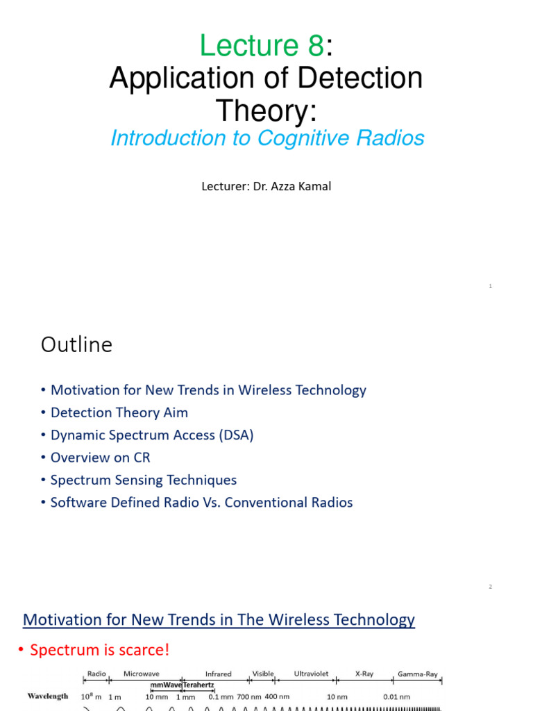 Lecture 8_Updated_MSc_advanced Comm Systems | PDF | Cognitive Radio | Radio