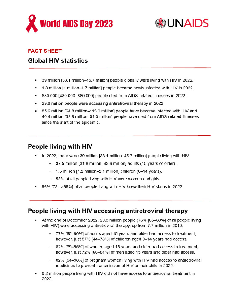 UNAIDS_FactSheet_en | PDF | Hiv/Aids | Hiv