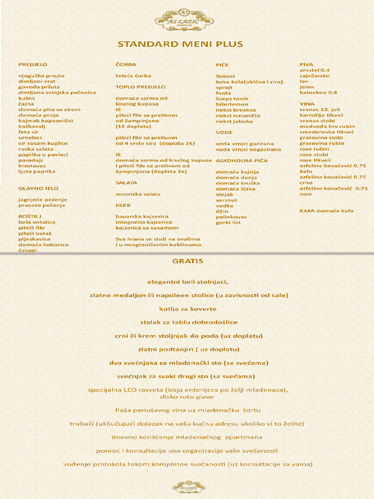 Standard Meni Plus | PDF