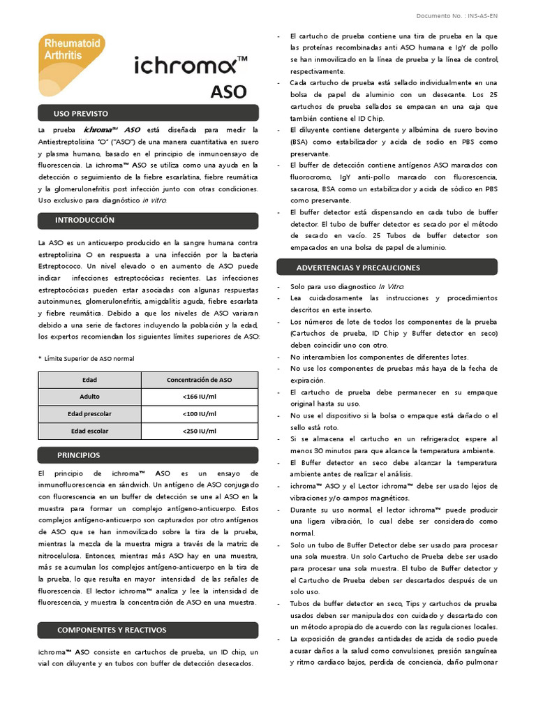 Inserto-ASO | PDF | Estreptococo | Especialidades Medicas