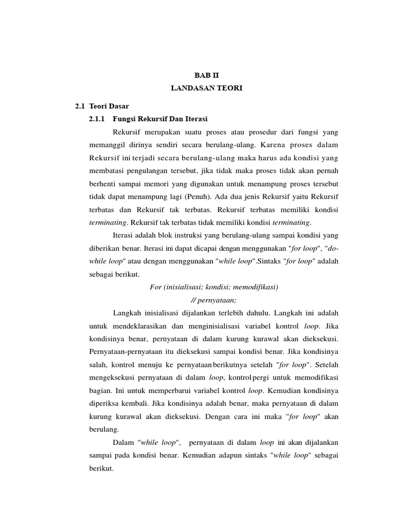 Rekursif, Iterasi, dan Brute Force | PDF | Komputer