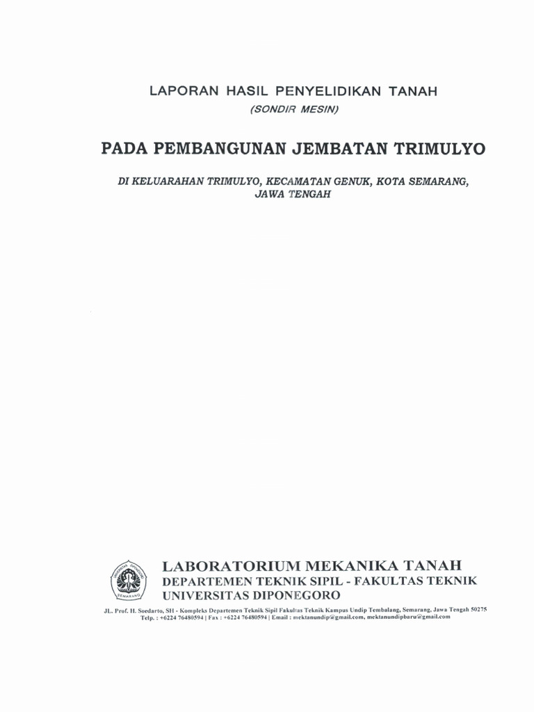 Data Pada Pembangunan Jembatan Trimulyo Di Kelurahan Trimulyo ...