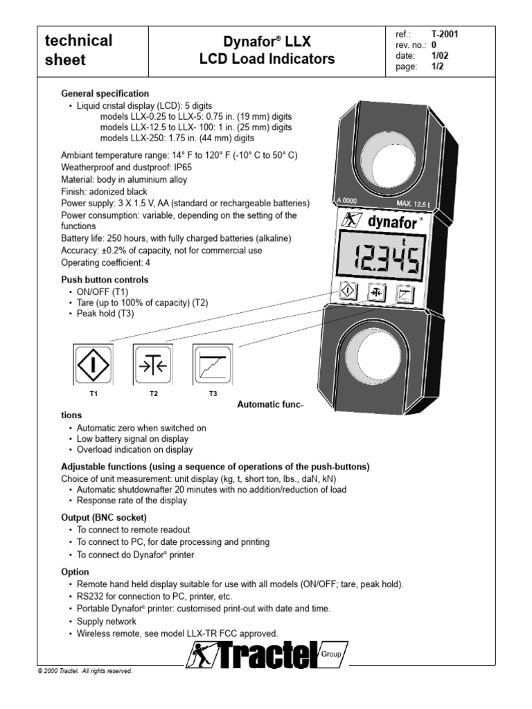 Dinamometros DYNAFOR LLX | PDF | Electrical Engineering | Manufactured ...