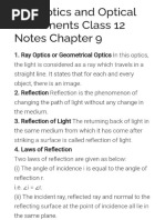 Physics Chapter 9 Ray Optics and Optical Instruments Class 12 Notes PDF ...