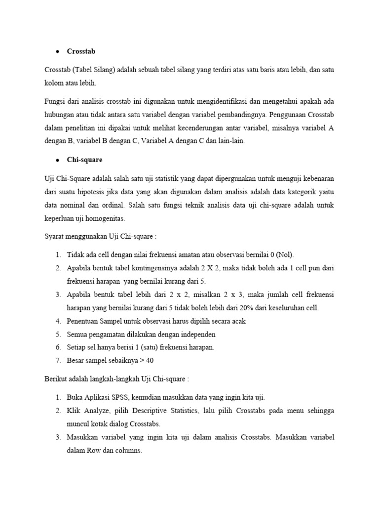 Crosstab Statistics | PDF
