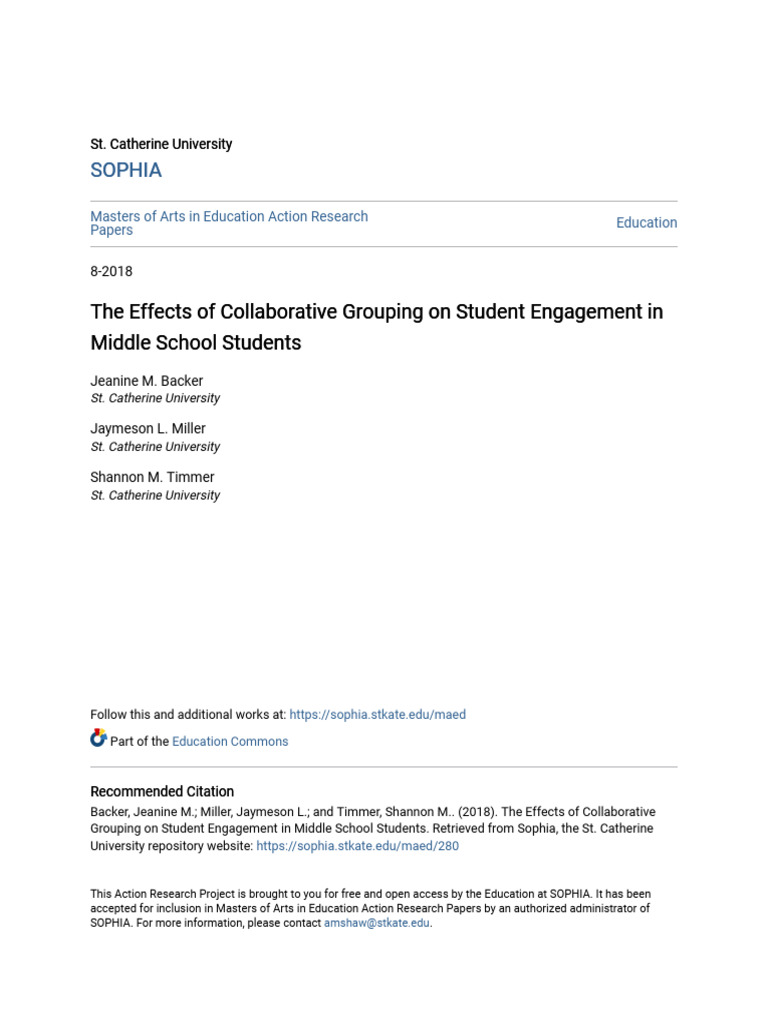 The Effects of Collaborative Grouping On Student Engagement in Mi | PDF ...