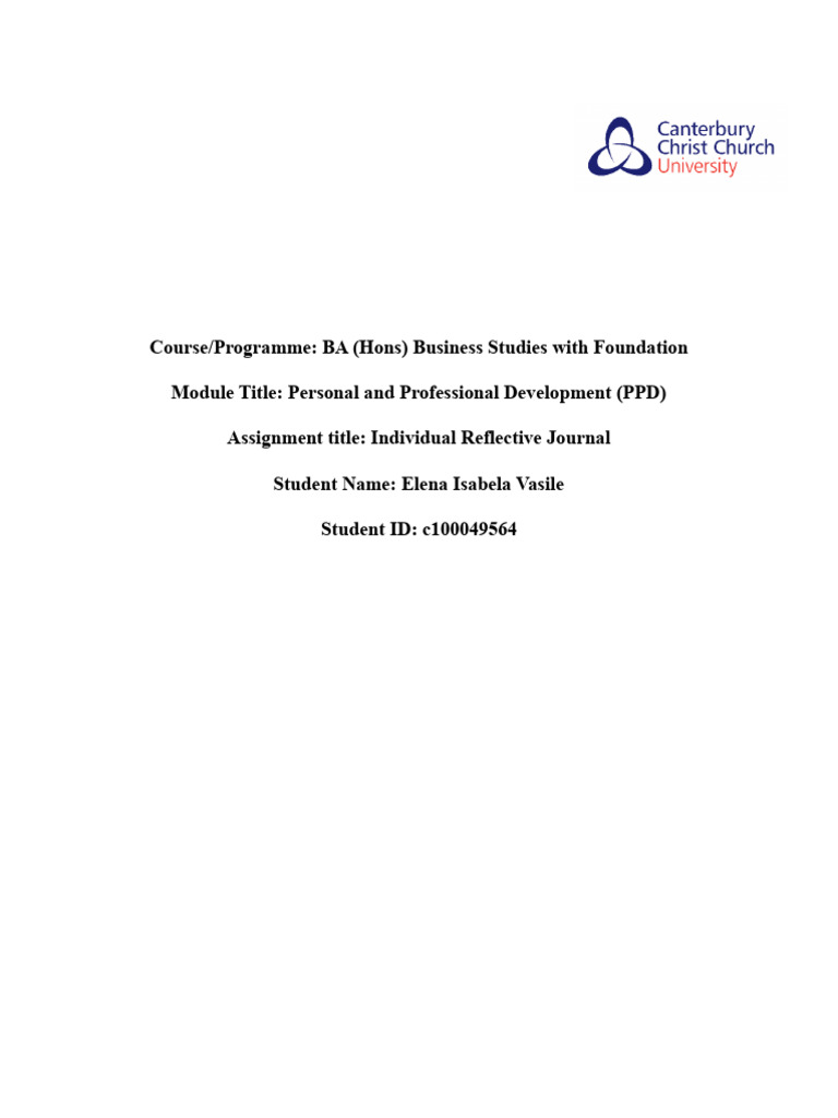 PPD: Individual Reflective Journal | PDF | Educational Technology ...