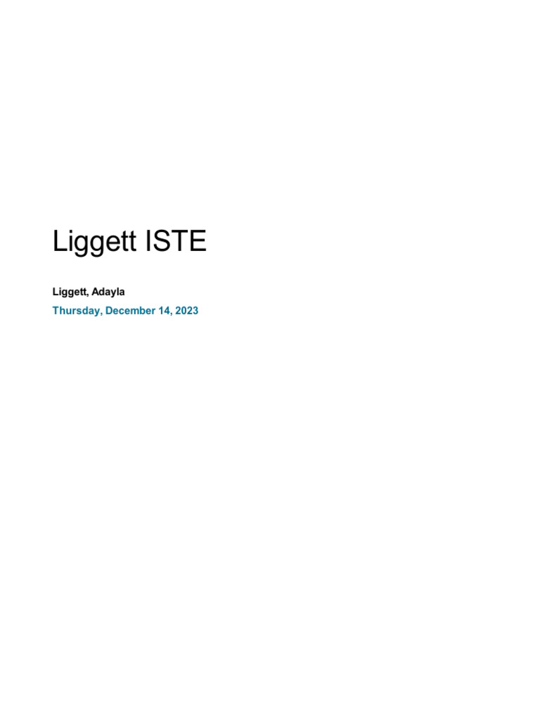 Liggett Iste | PDF | Educational Technology | Learning