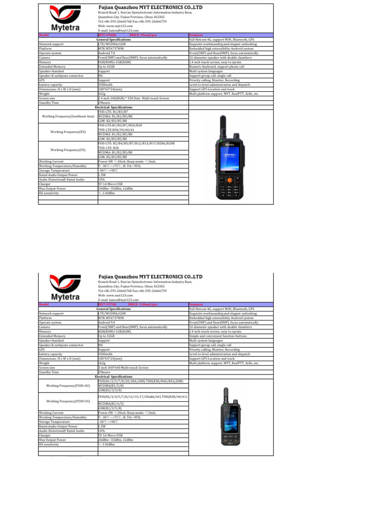 Recommended PoC Radios | PDF | Lte (Telecommunication) | Battery Charger