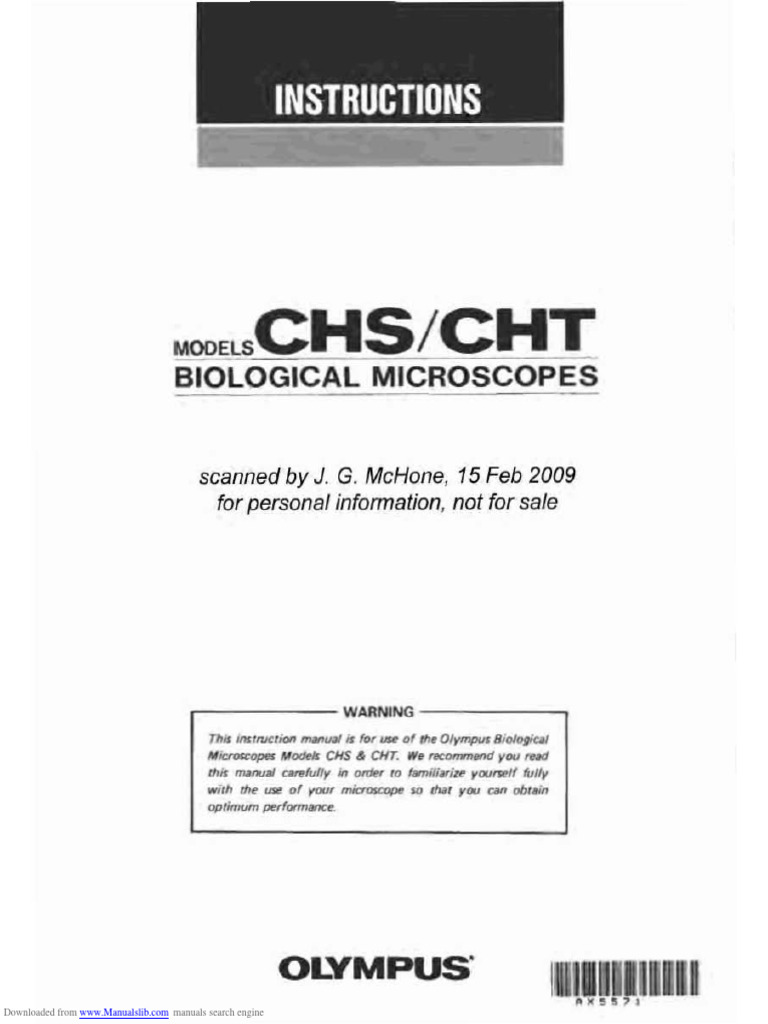 Olympus Ch20 Manual | PDF | Optics | Glass Engineering And Science