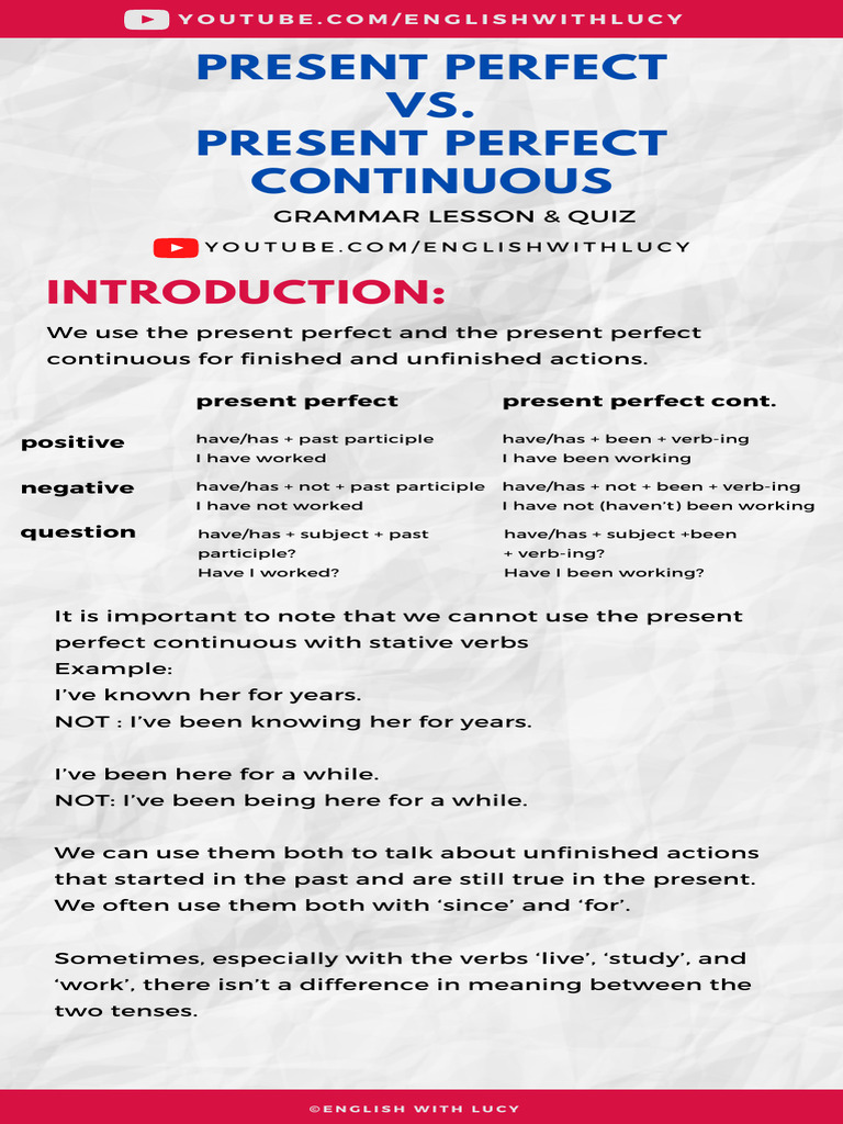 Present Perfect + Cont | PDF | Linguistic Typology | Syntax