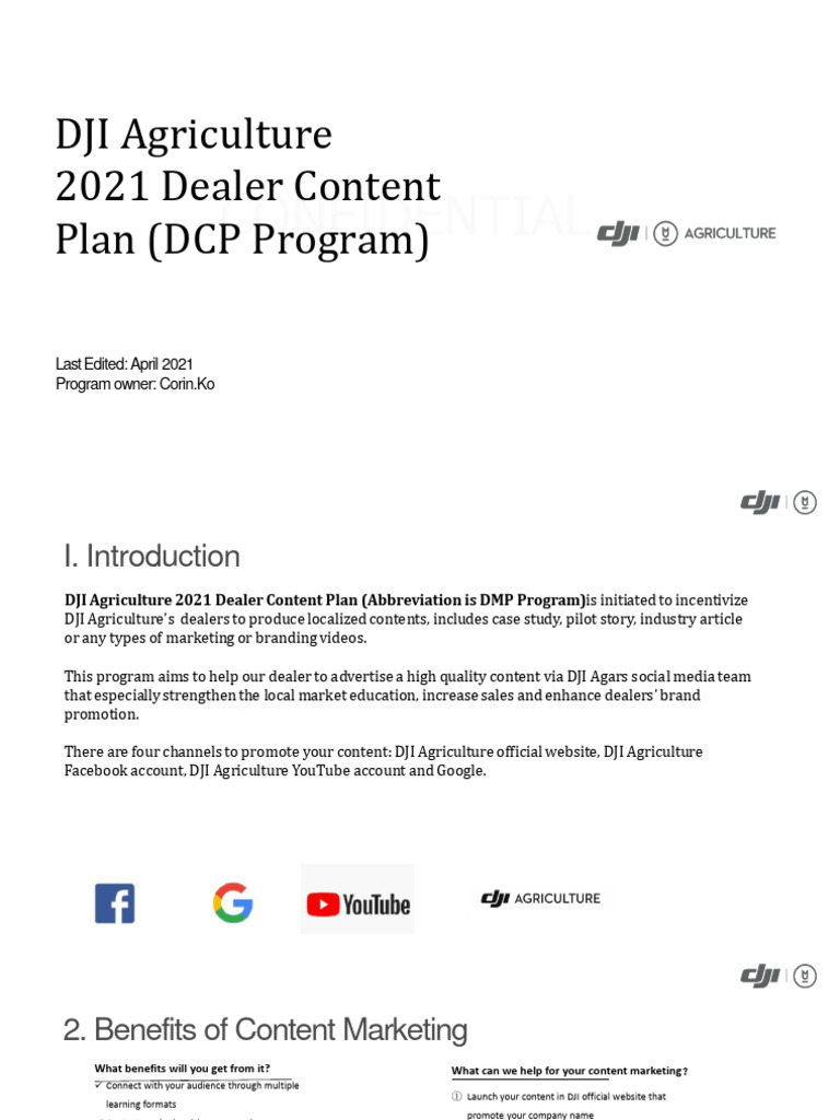 DJI Agriculture 2021 Dealer Content Plan DCP Program | PDF | You Tube ...