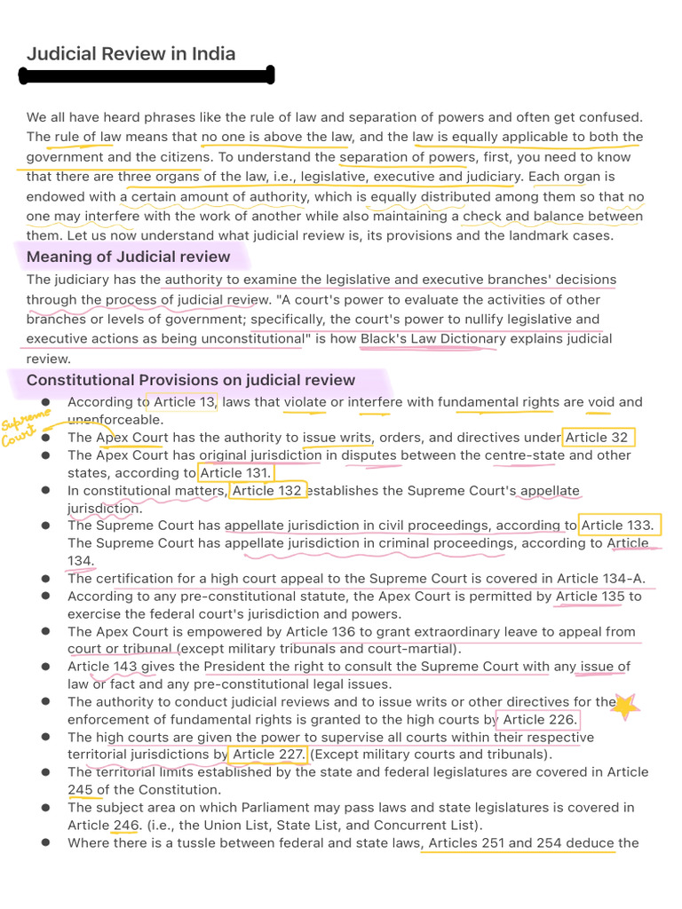 Judicial Review in India | PDF | Supreme Courts | Judicial Review