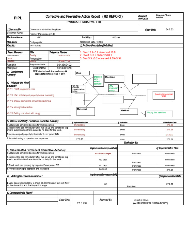 Capa 8D | PDF | Business Process | Systems Engineering