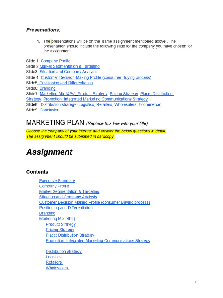 Marketing Mnaagement Assignments | PDF | Marketing | Market Segmentation