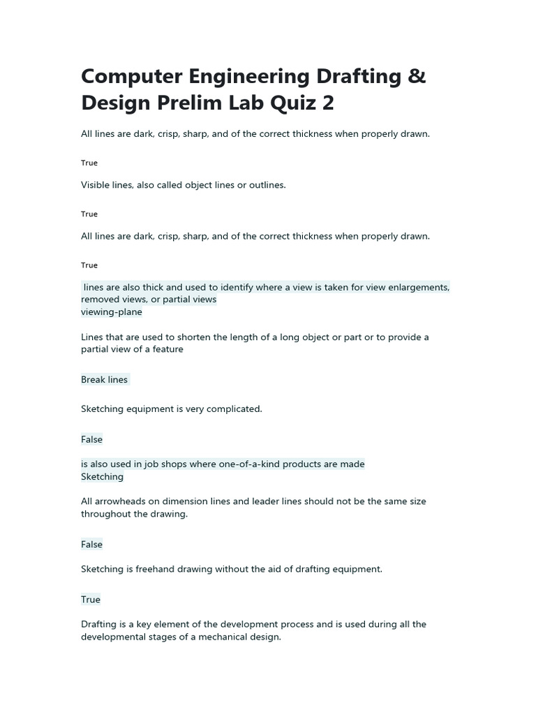 Computer Engineering Drafting & Design Prelim Lab Quiz 2 | PDF Computer Engineering Drafting & Design Prelim Lab Quiz 2 | PDF