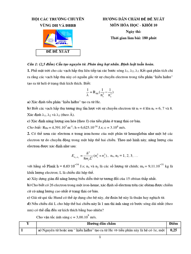 HDC Hóa 10 Chuyên H Long | PDF
