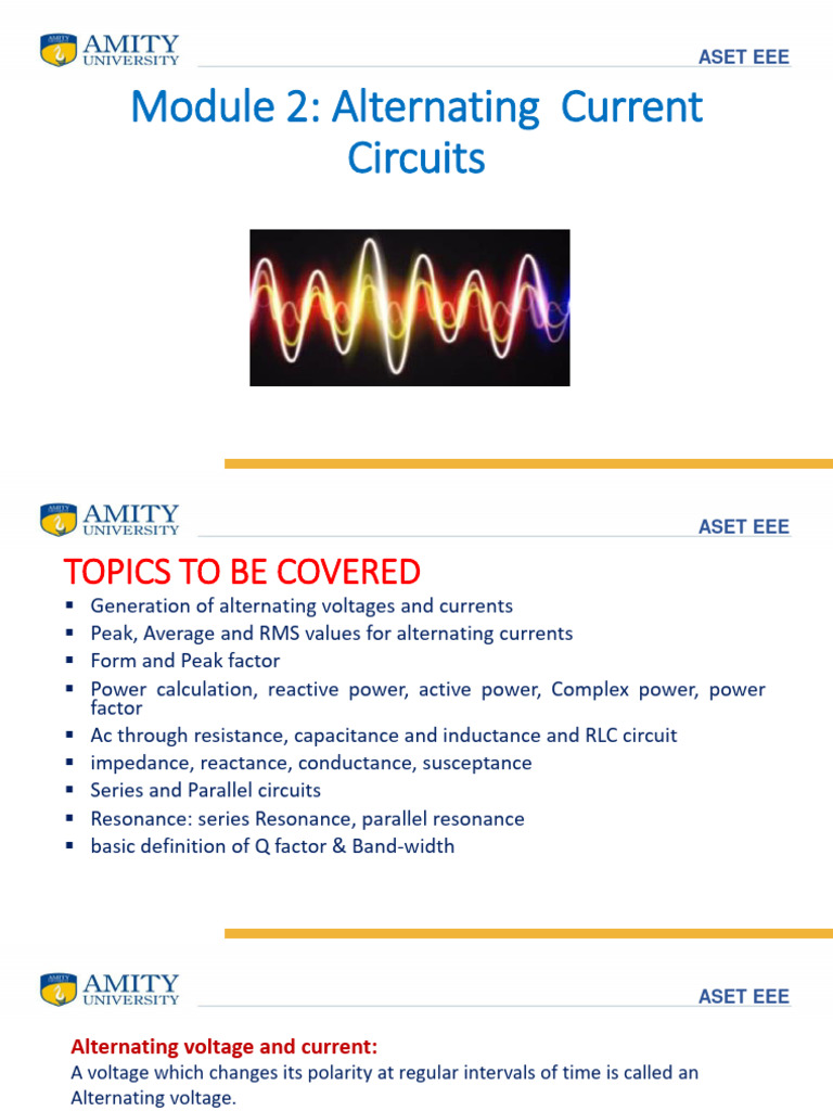 Module 2 | PDF | Ac Power | Electrical Impedance