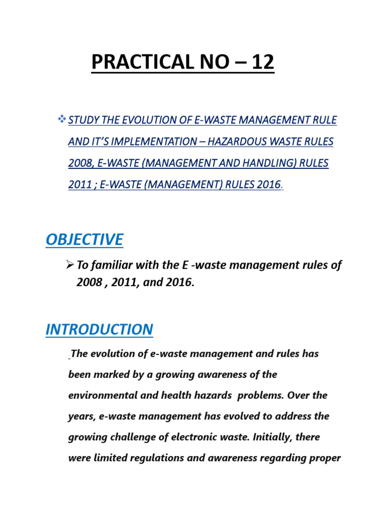Practical 12 Sec | PDF | Electronic Waste | Hazardous Waste