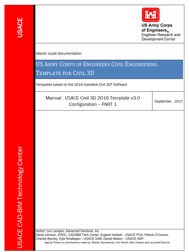USACE Civil 3D 2016 Template Document v3.0 - PART 1 | PDF | 3 D ...