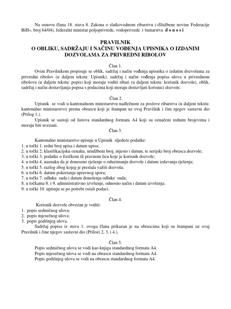 PRAVILNIK O OBLIKU, SADRŽAJU I NAČINU VOðENJA UPISNIKA O IZDANIM | PDF