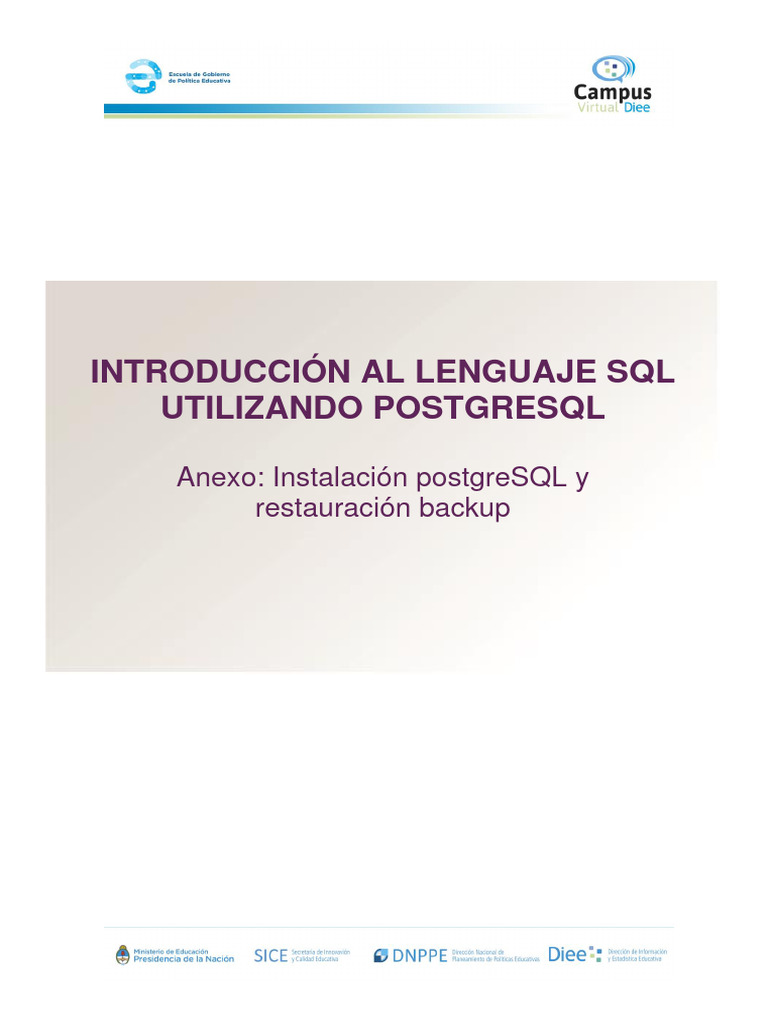 Anexo Instalacion - Curso SQL - WINDOWS | PDF | Postgre Sql | Lenguaje de programación