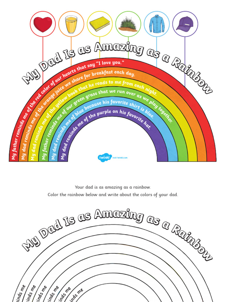 Father - S Day Color Poem Activity | PDF