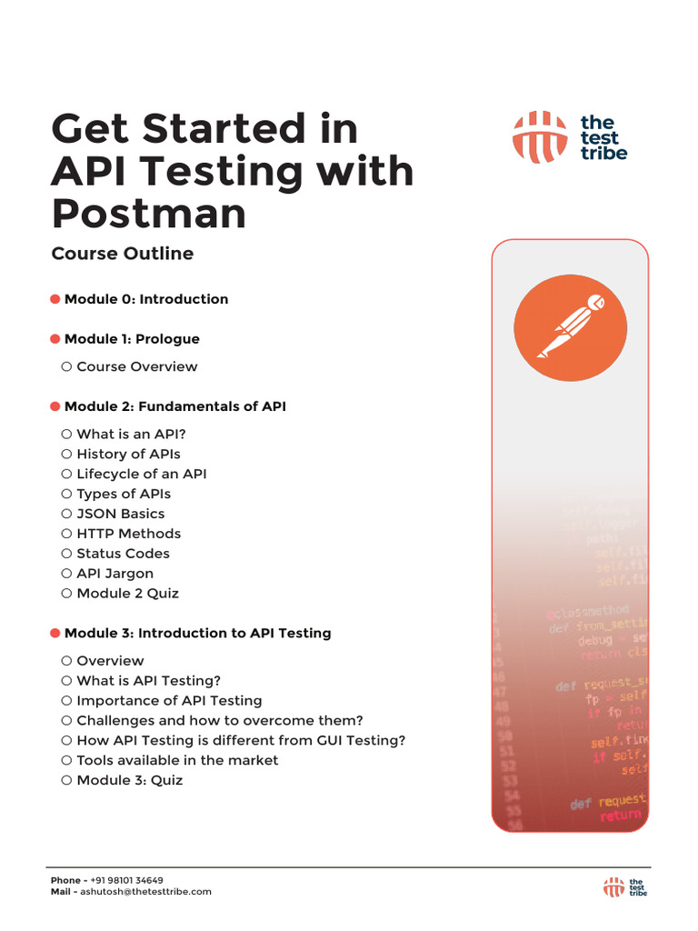 Course Outline Postman Pdf