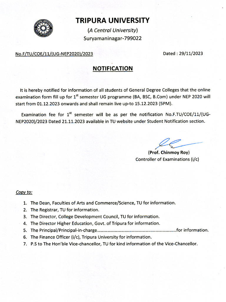 UG NEP Notification | PDF