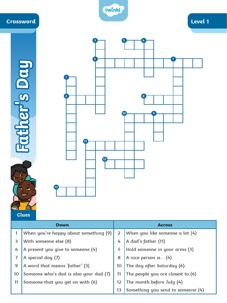T PZ 24 Fathers Day Crossword Level 1 Difficulty - Ver - 1 | PDF