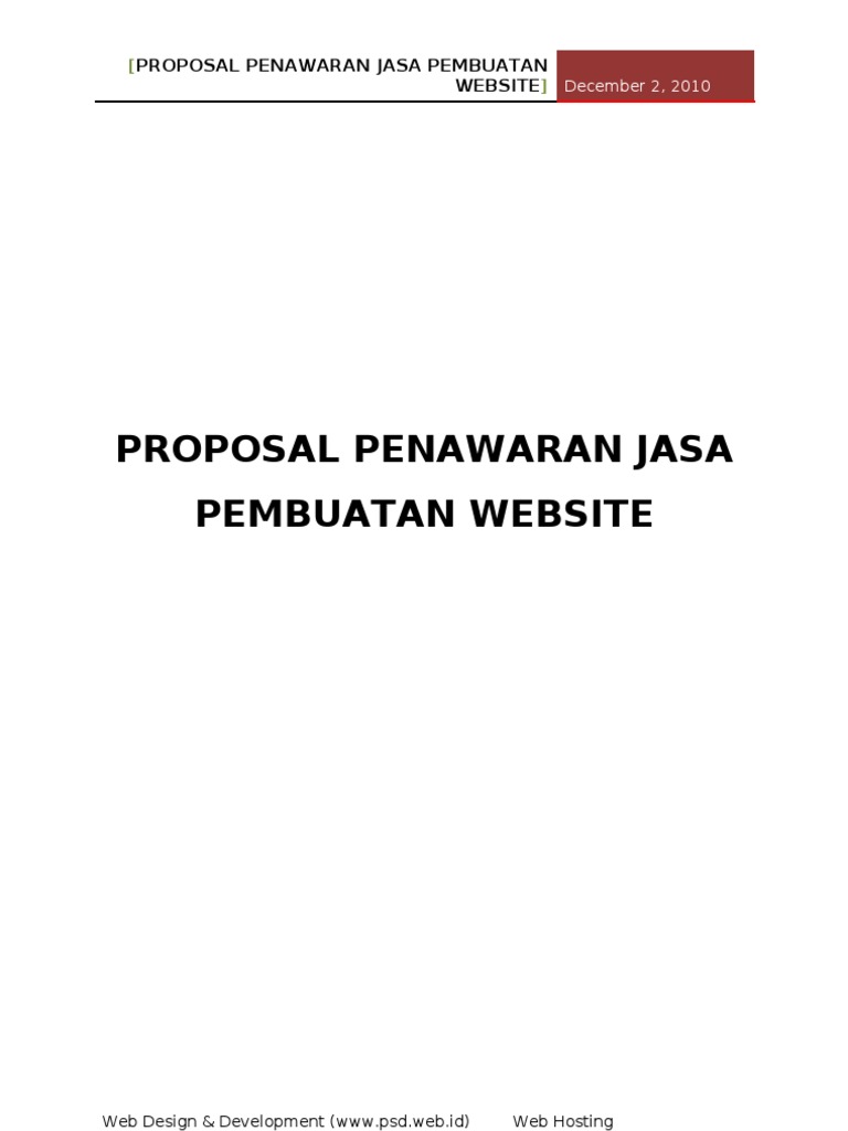 Proposal Penawaran Jasa Pembuatan Website | PDF
