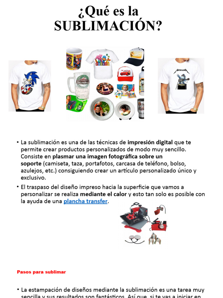 Qué es la SUBLIMACIÓN | PDF | Impresora (Computación) | Ciencias fisicas