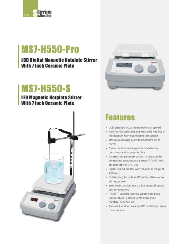 Hot Plate MS7-H550-S | PDF