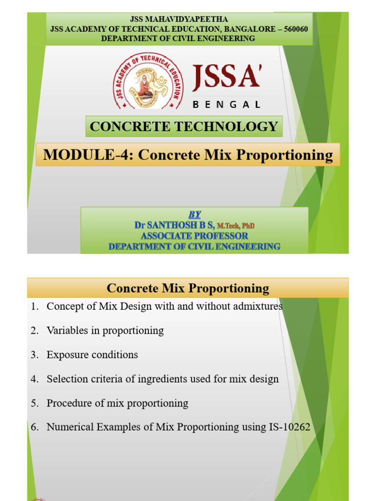 Module 4 Concrete Mix Proportioning | Download Free PDF | Concrete | Cement