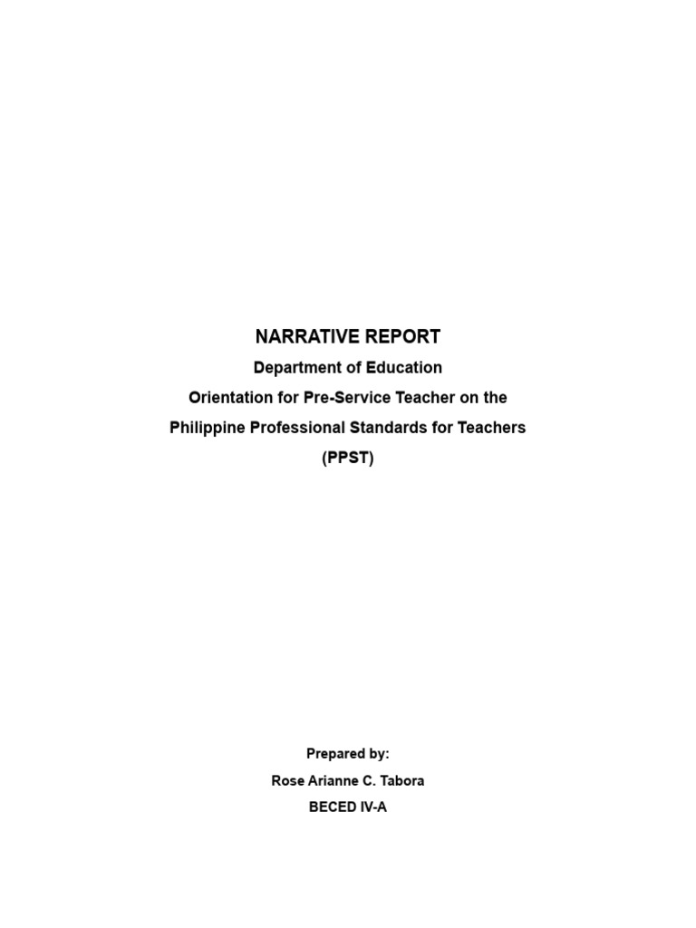 Narrative Report On PPST | PDF