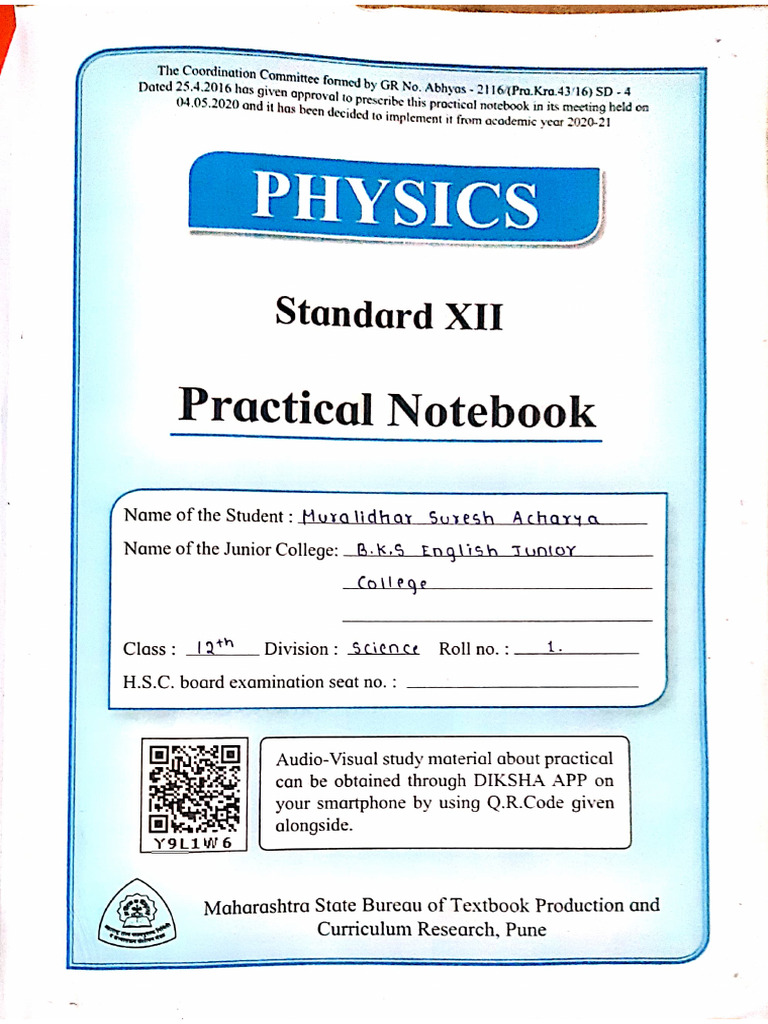 12th Physics Practical Solution | PDF